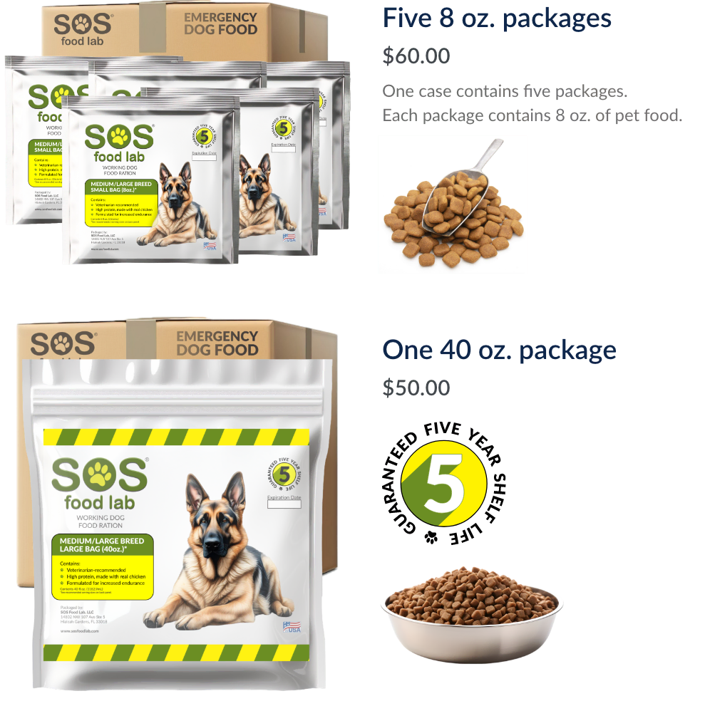 Grab and Go Pet Food Ration High Energy Formula in two sizes. – SOS ...
